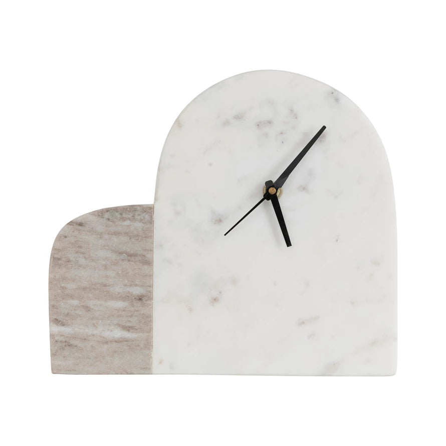 Two-Tone Arched Marble Mantel Clock – mint.